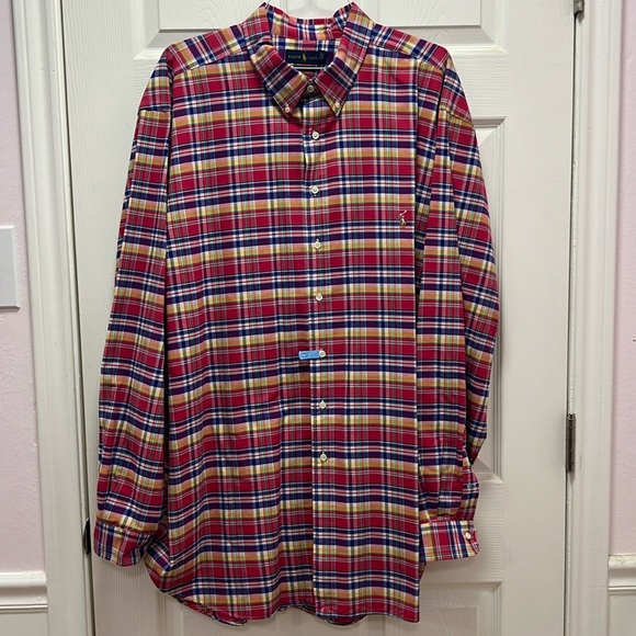 Ralph Lauren | Shirts | Ralph Lauren Iconic Plaid Oxford Shirt 3xl Tall ...
